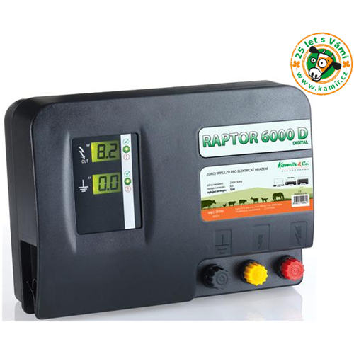Elektrický ohradník Raptor 6000 D - digitální, pro skot, ovce, koně ...